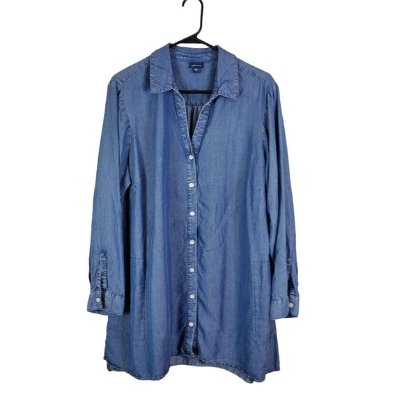 J. Jill | Tops | J Jill Denim Shirt Womens Xl Blue 0 Lyocell ...